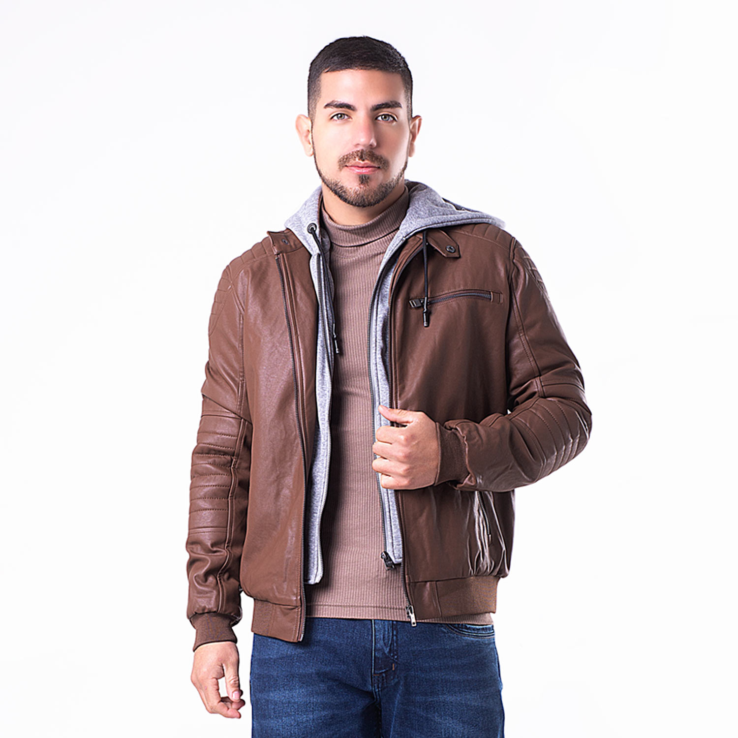 Casaca Pu Leather C/Cap C/F Yacko Camell | Pionier