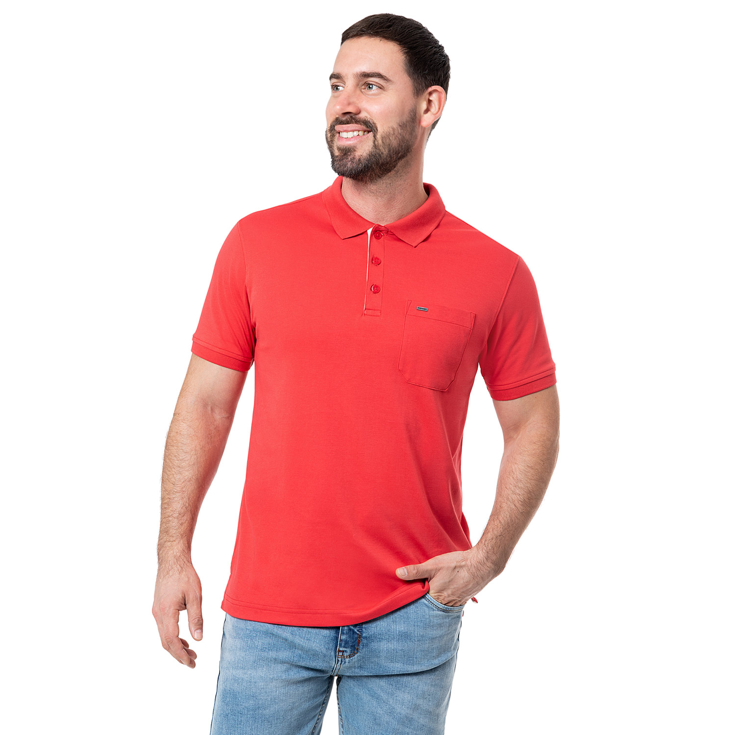 Polo Box Gamuza Pima M/C Regular Fit Braxis Rojo | Pionier