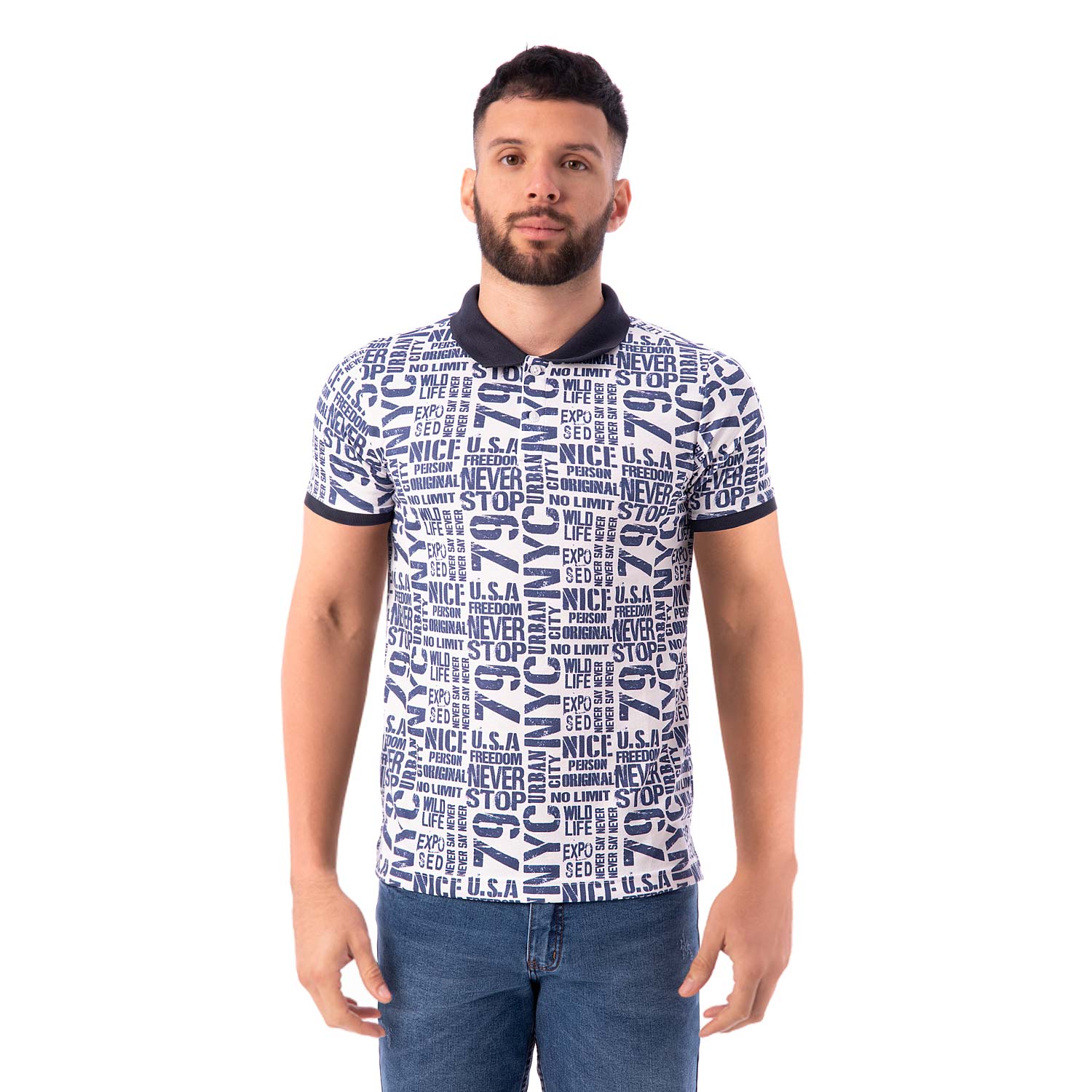 Polo Box Gamuza M/C Slim Fit Kaelk_s Azul | Pionier
