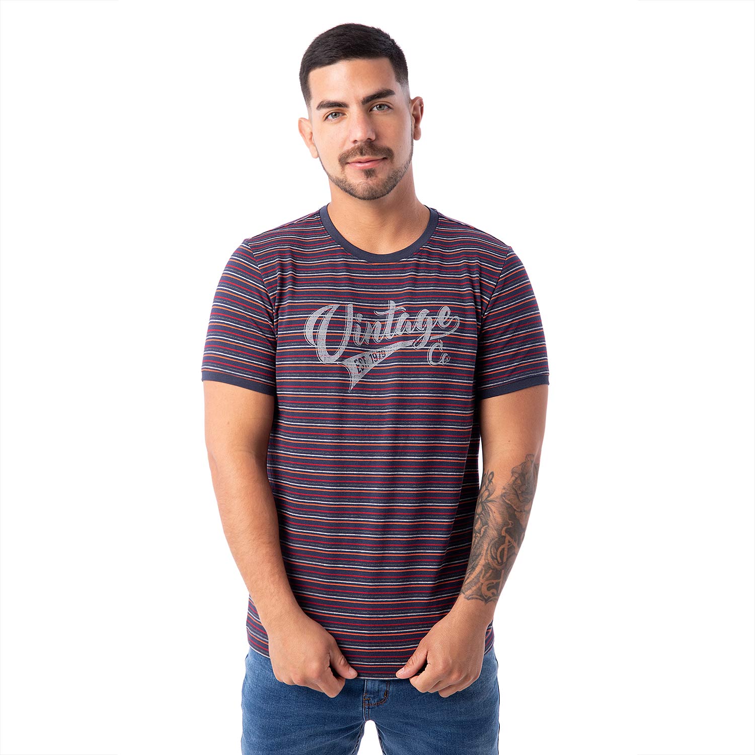 Polo Jersey Full Lycra M/C Slim Fit Vixto_s Azul Charcoal | Pionier