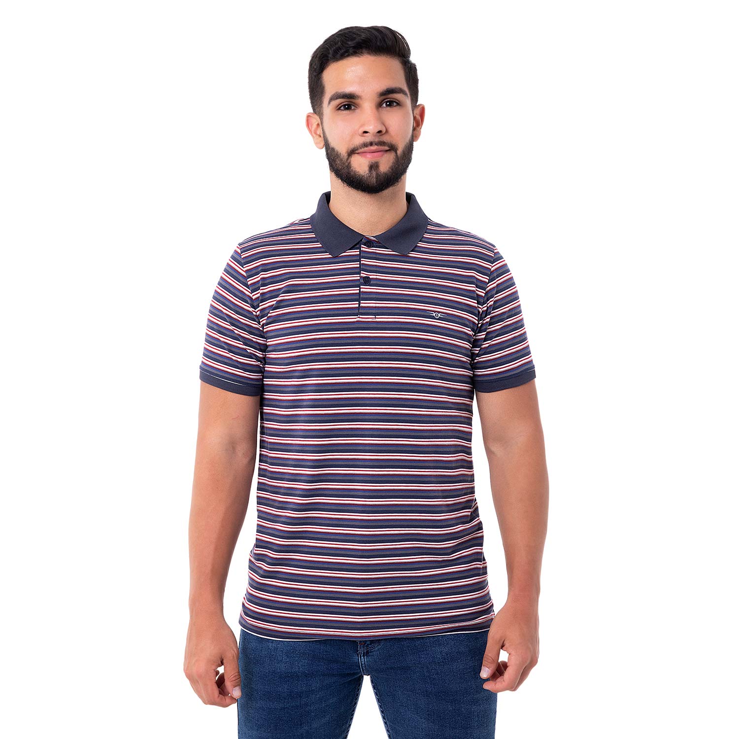 Polo Box Jersey Full Lycra M/C Slim Fit Johar_s Azul Marino Vino | Pionier