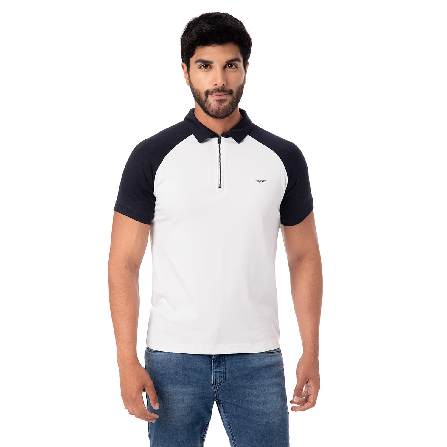 Polo Box Gamuza Full Lycra M/C Slim Fit Ysaltir-S Blanco Azul Noche ...