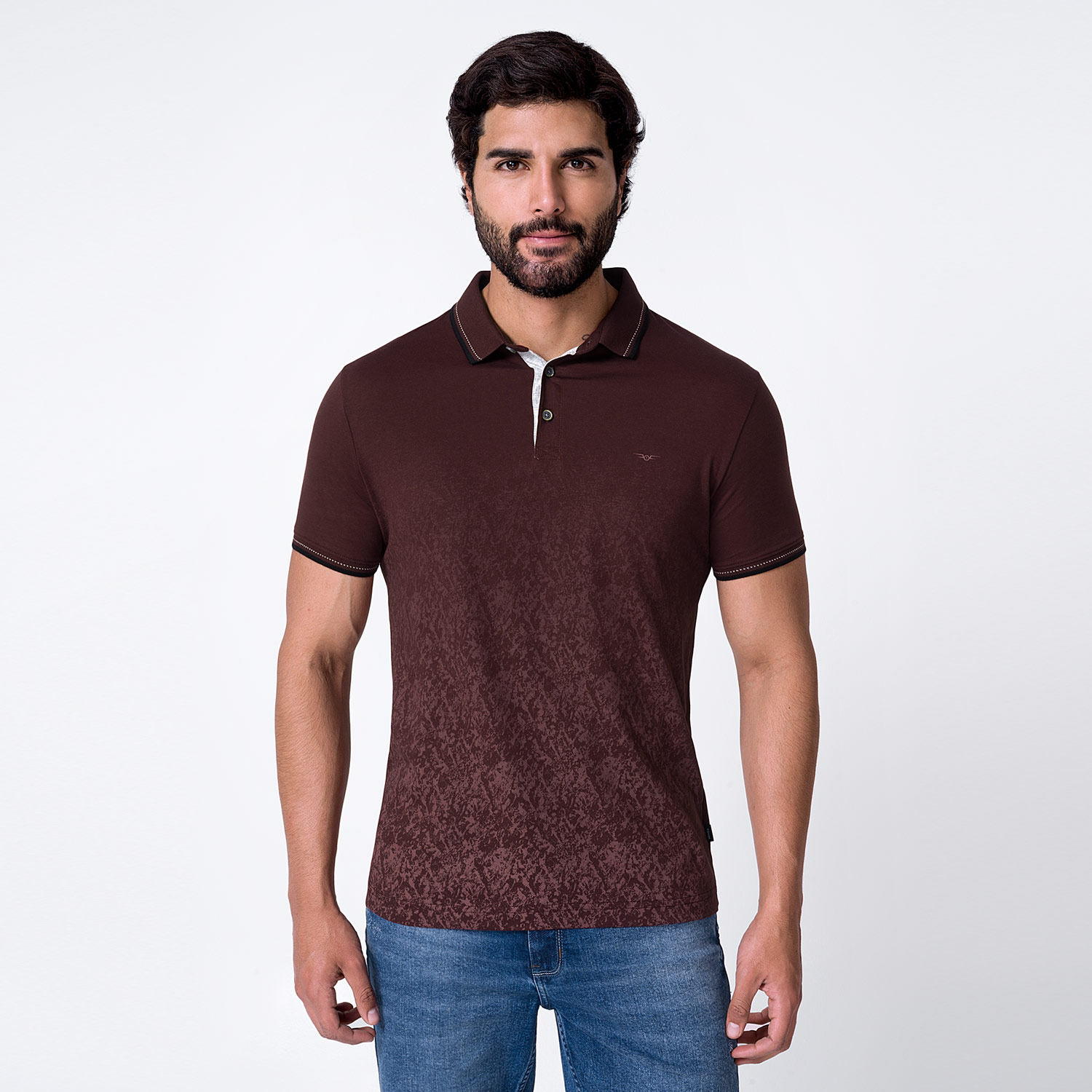 Polo Box Jersey M/C Slim Fit Seep Borgoña | Pionier
