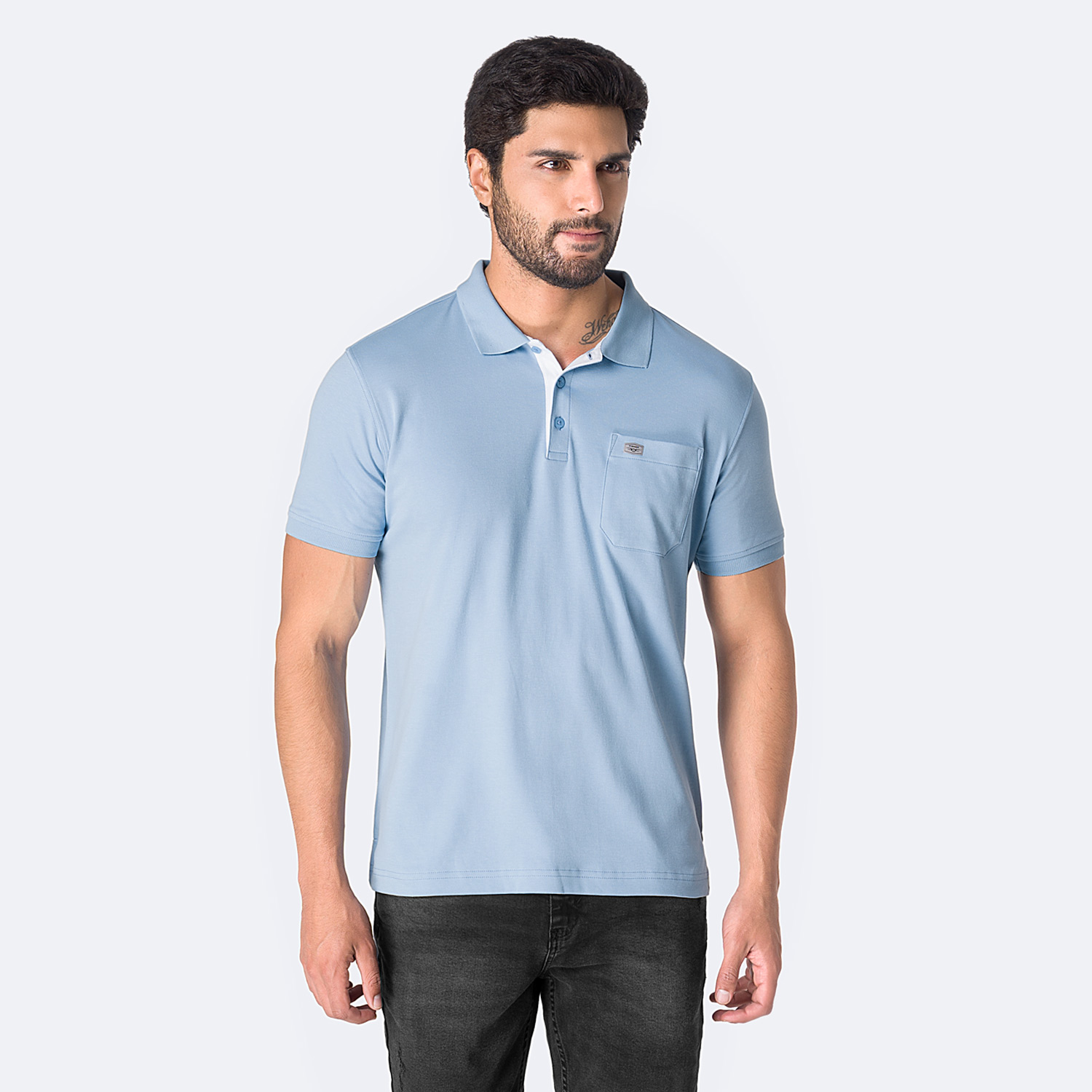 Polo Box Gamuza Pima M/C Regular Fit Braxis Glacial Laky | Pionier