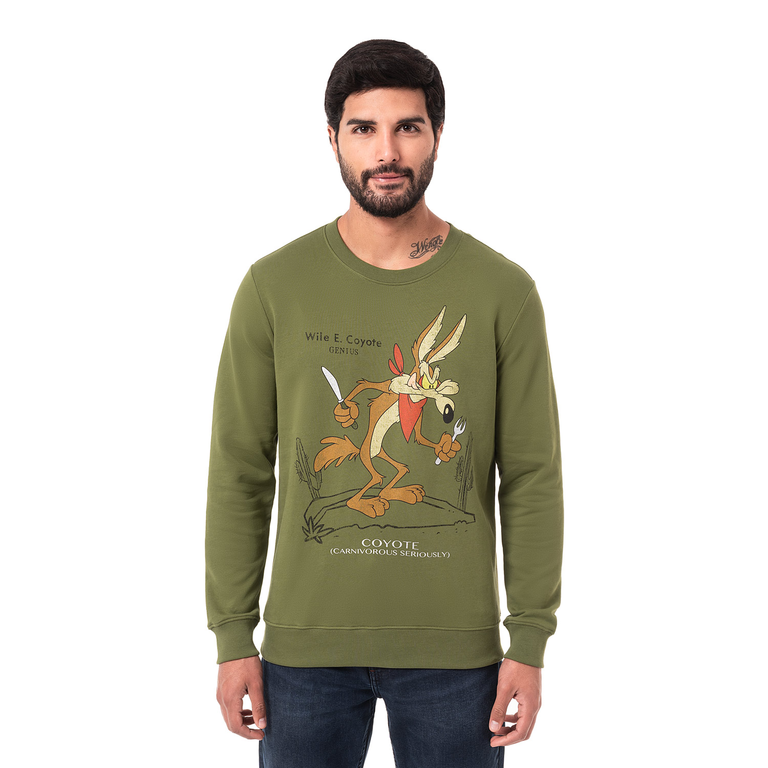 Polera French Terry Adrian-Looney Verde | Pionier