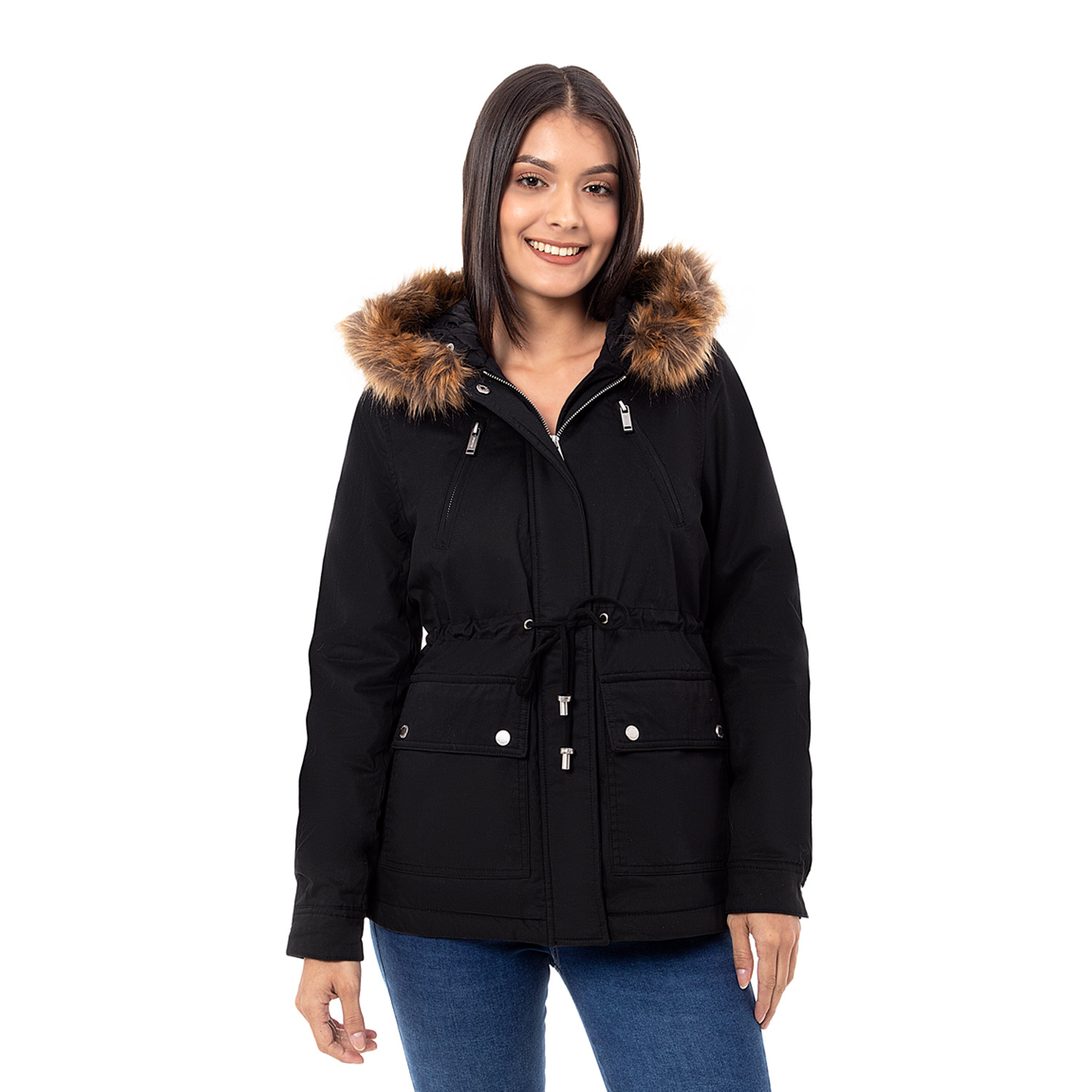 Casaca Parka Twill C/Cap C/F Manelik Negro | Pionier