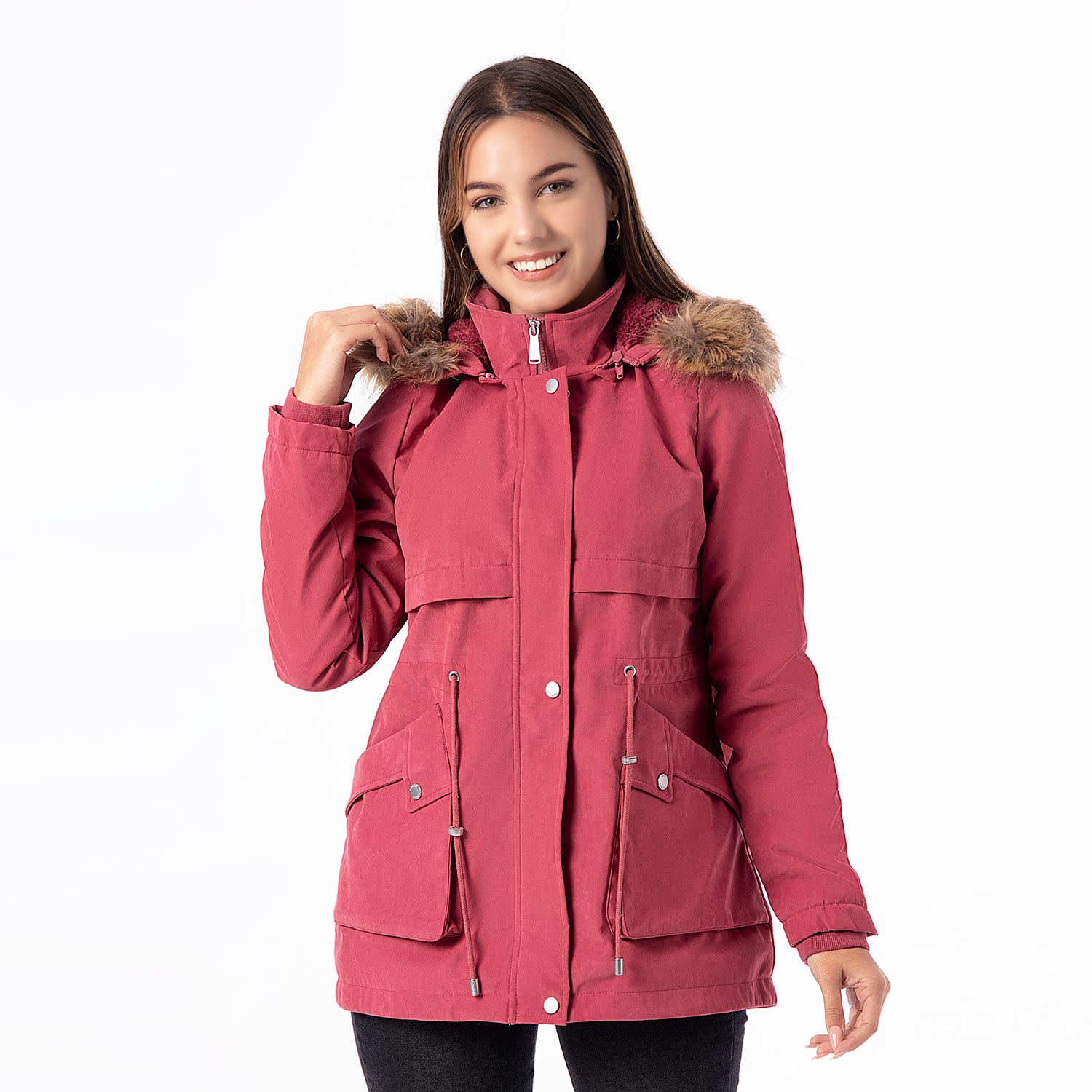 Casaca Parka Twill Color C/Cap C/Chiporro Alcyna Fucsia | Pionier