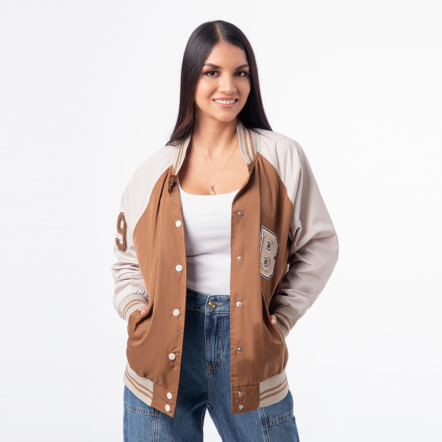 Casaca Tafeta C/F Ellye Camell/Ivory | Pionier