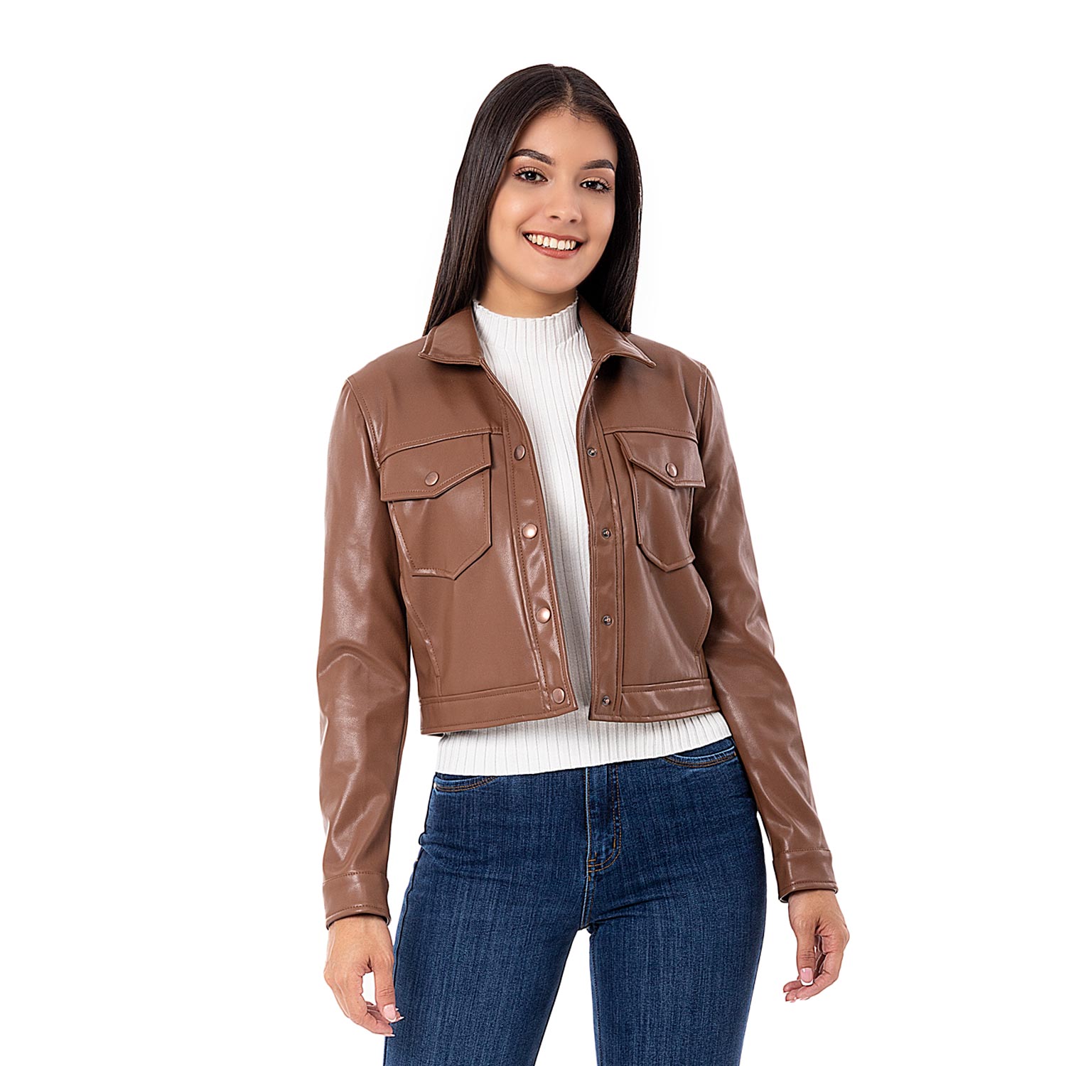 Casaca Imitatio Leather C/F Lenkha Marron | Pionier