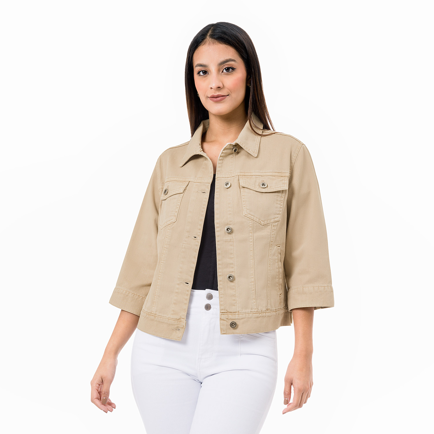 Casaca Twill Color Mga 3/4 Naryh Dril Beige | Pionier