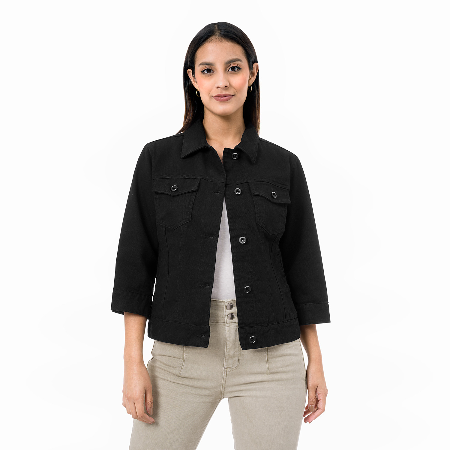 Casaca Twill Color Mga 3/4 Naryh Dril Negro | Pionier