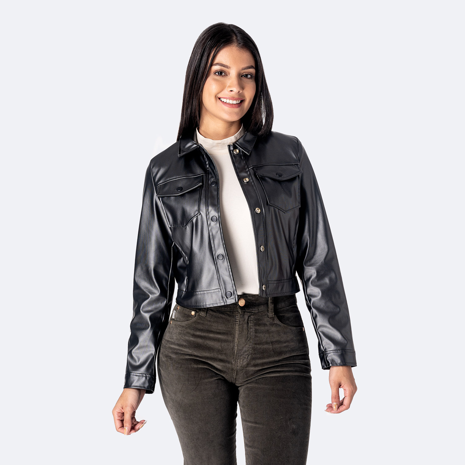 Casaca Cuerina C/F Kytzyh Black | Pionier