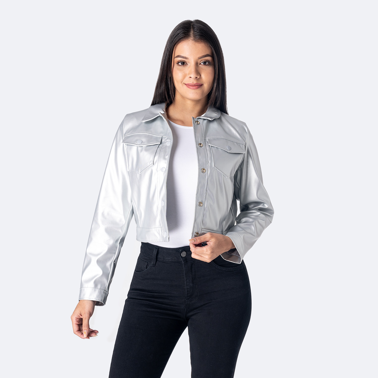 Casaca Cuerina C/F Kytzyh Silver | Pionier