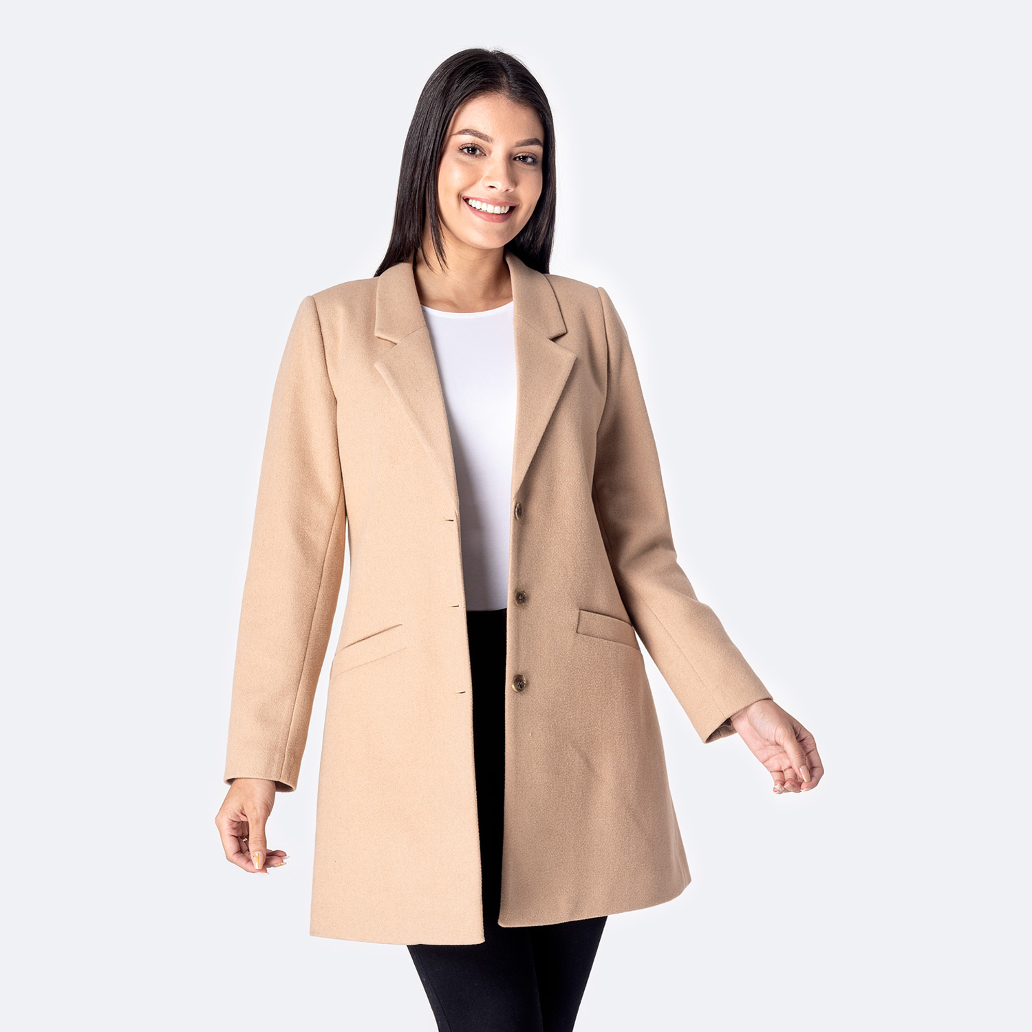 Abrigo Paño C/F Darsy Beige | Pionier