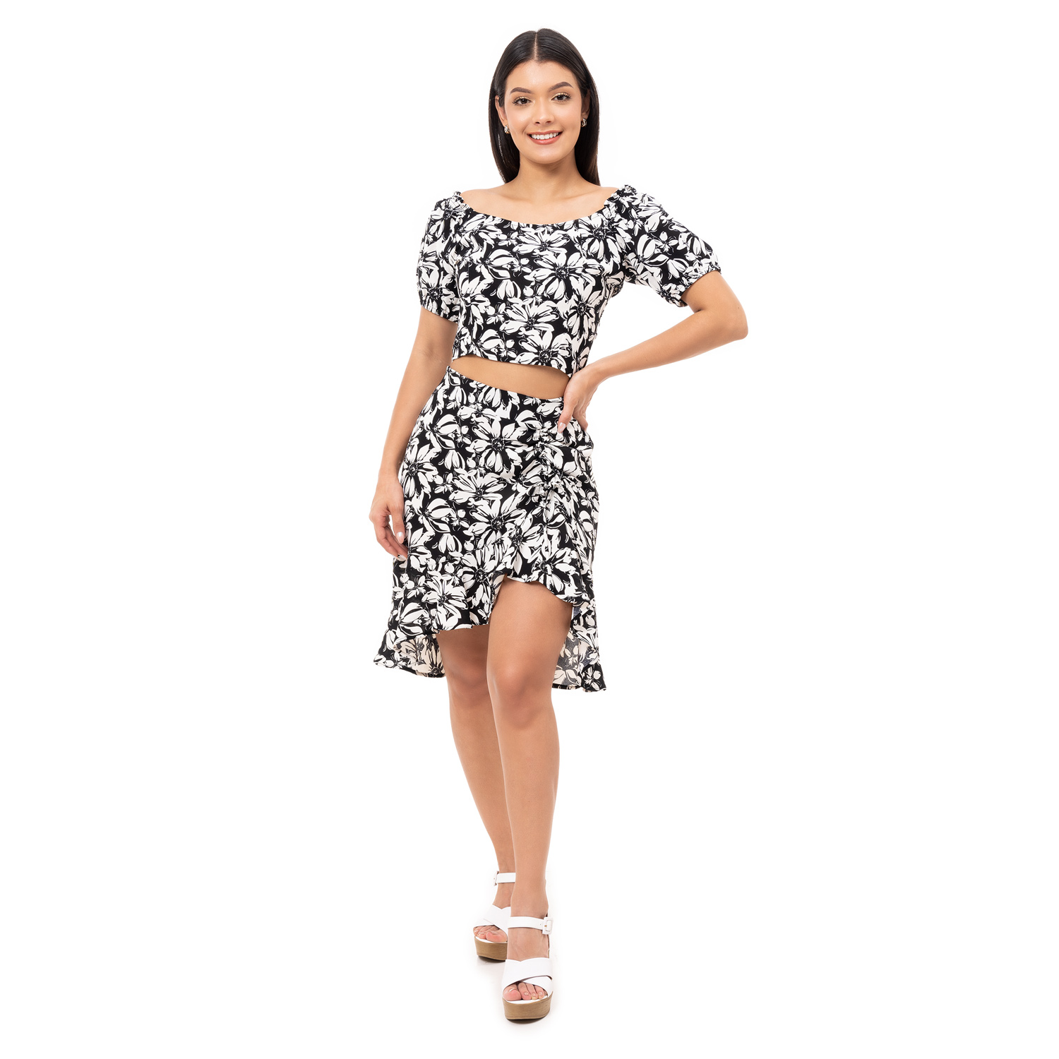 Falda Full Print. Zidel.F Black/White | Pionier