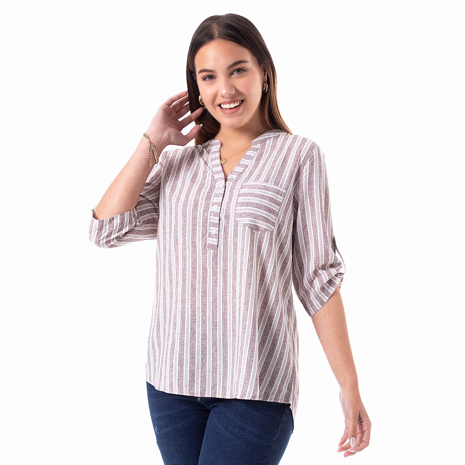 Blusa Chalis Rigido M3/4 Eylex_s Milk Marron | Pionier
