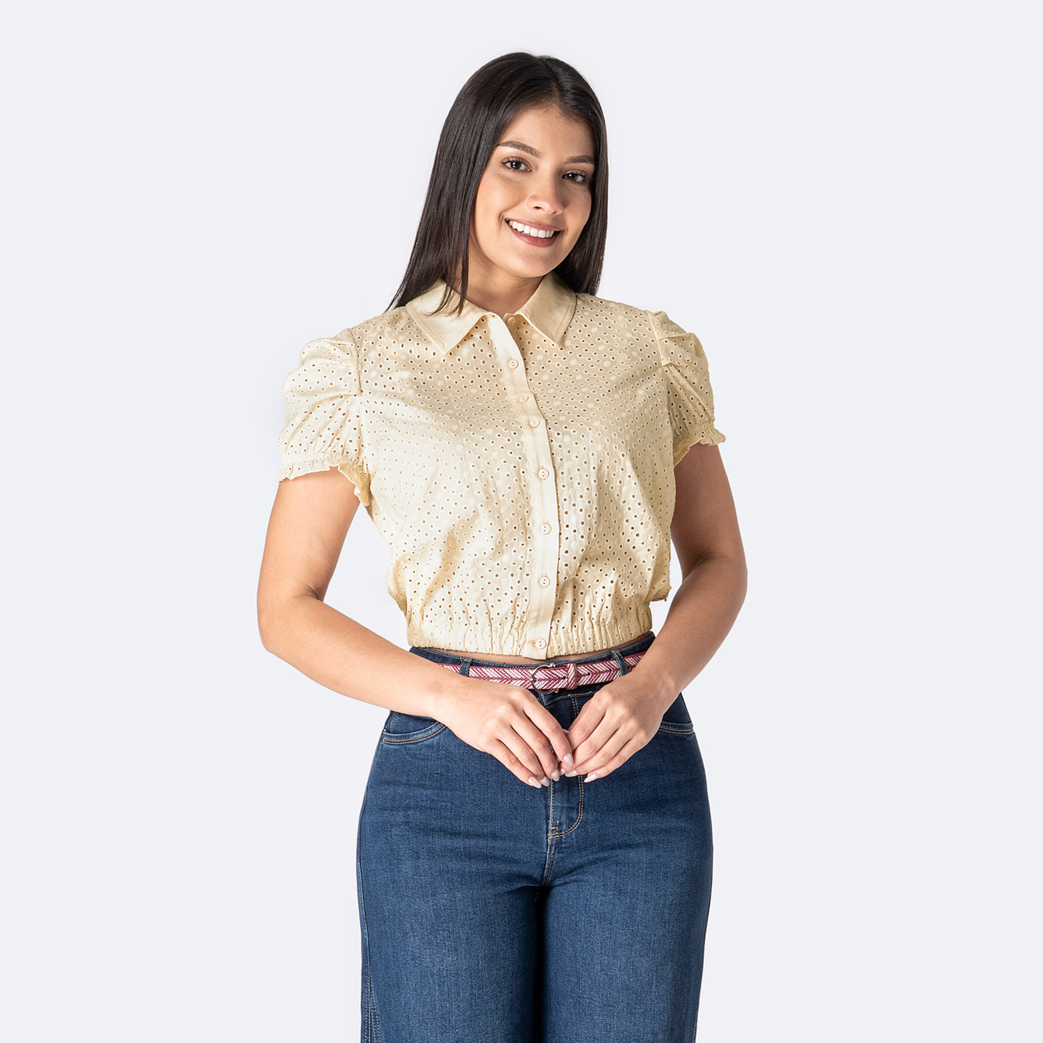 Blusa Brodery M/C Elmma Maiz | Pionier