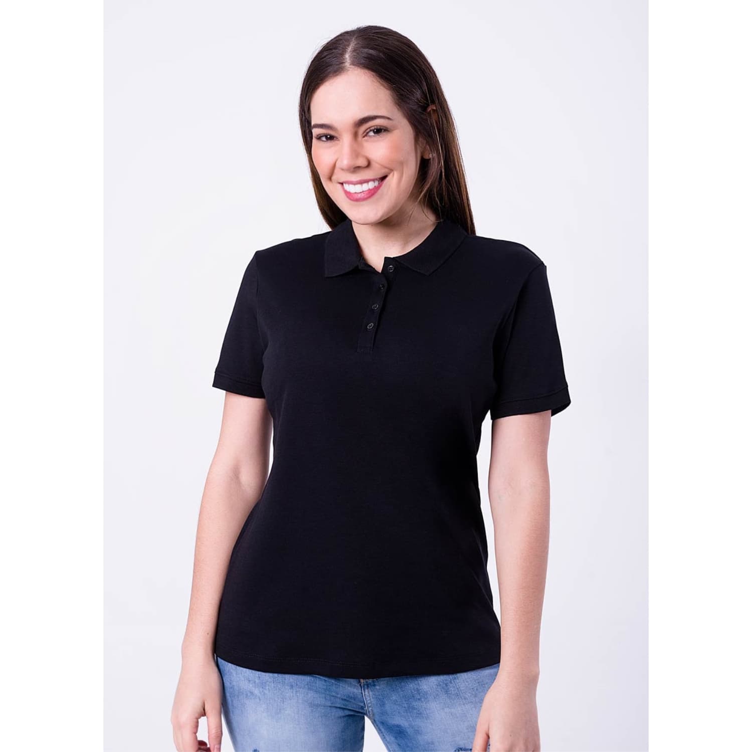Polo Box Gamuza Full Lycra M/C Olenka Negro | Pionier