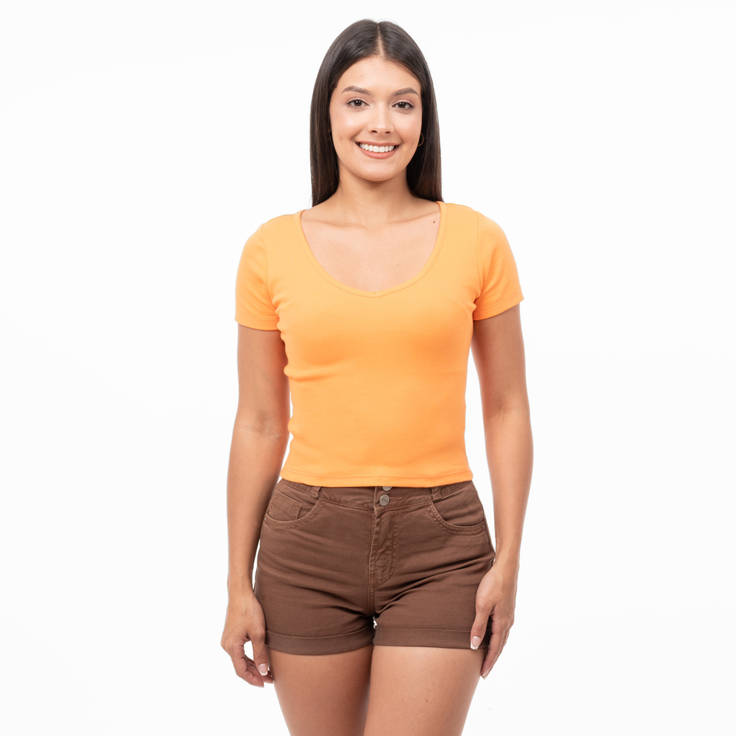 Polo Cropp Rb Lycrado M/C Cexil Mandarina | Pionier