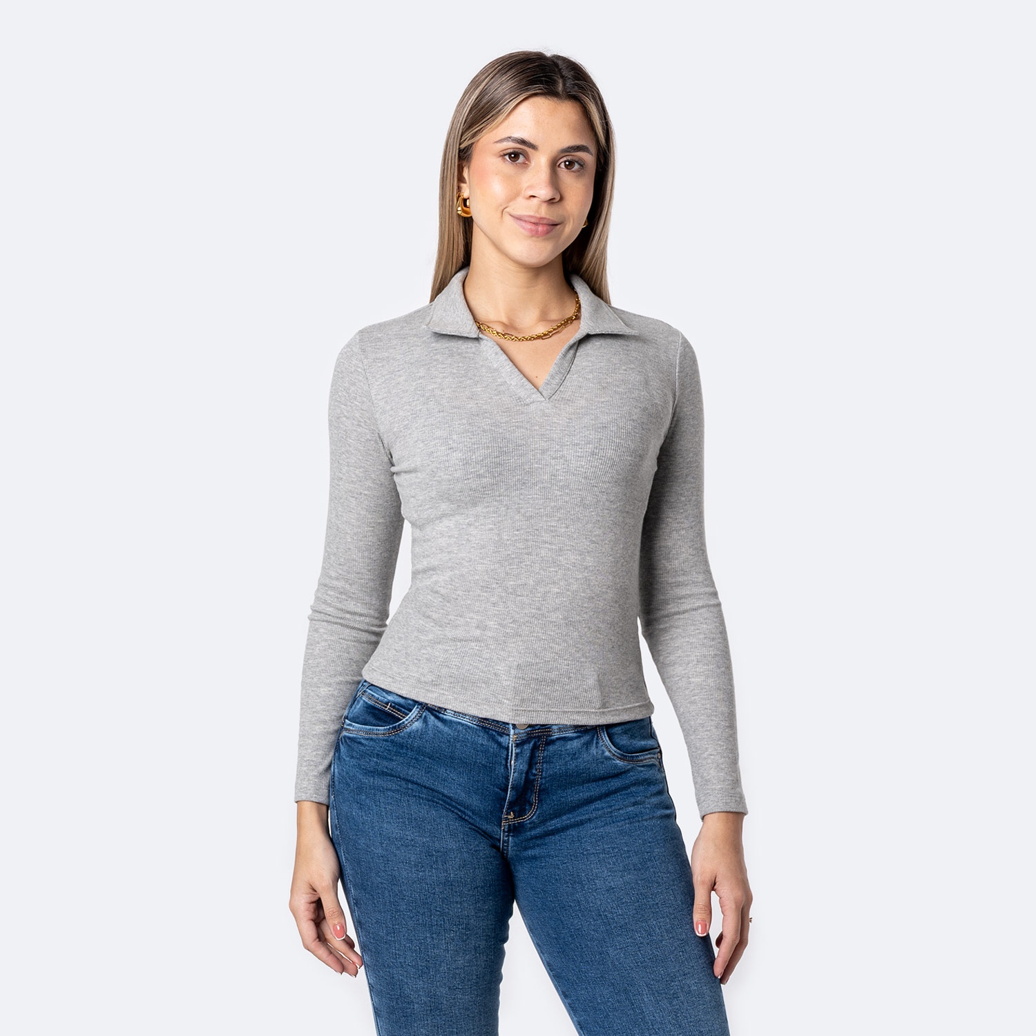 Polo Camisero M/L Rib Lycrado Rhane Melange | Pionier