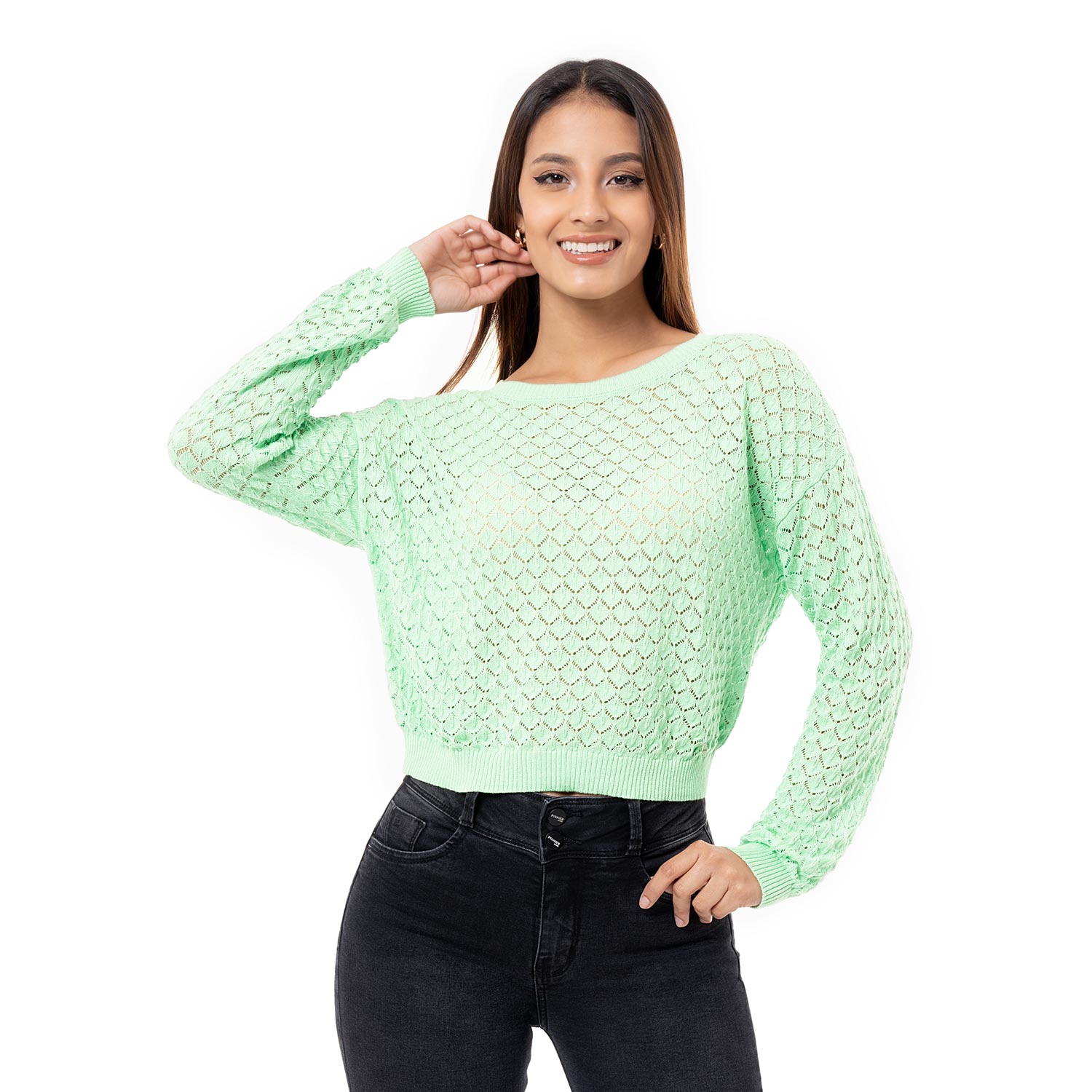 Chompa Hilos Zina Verde Jade | Pionier