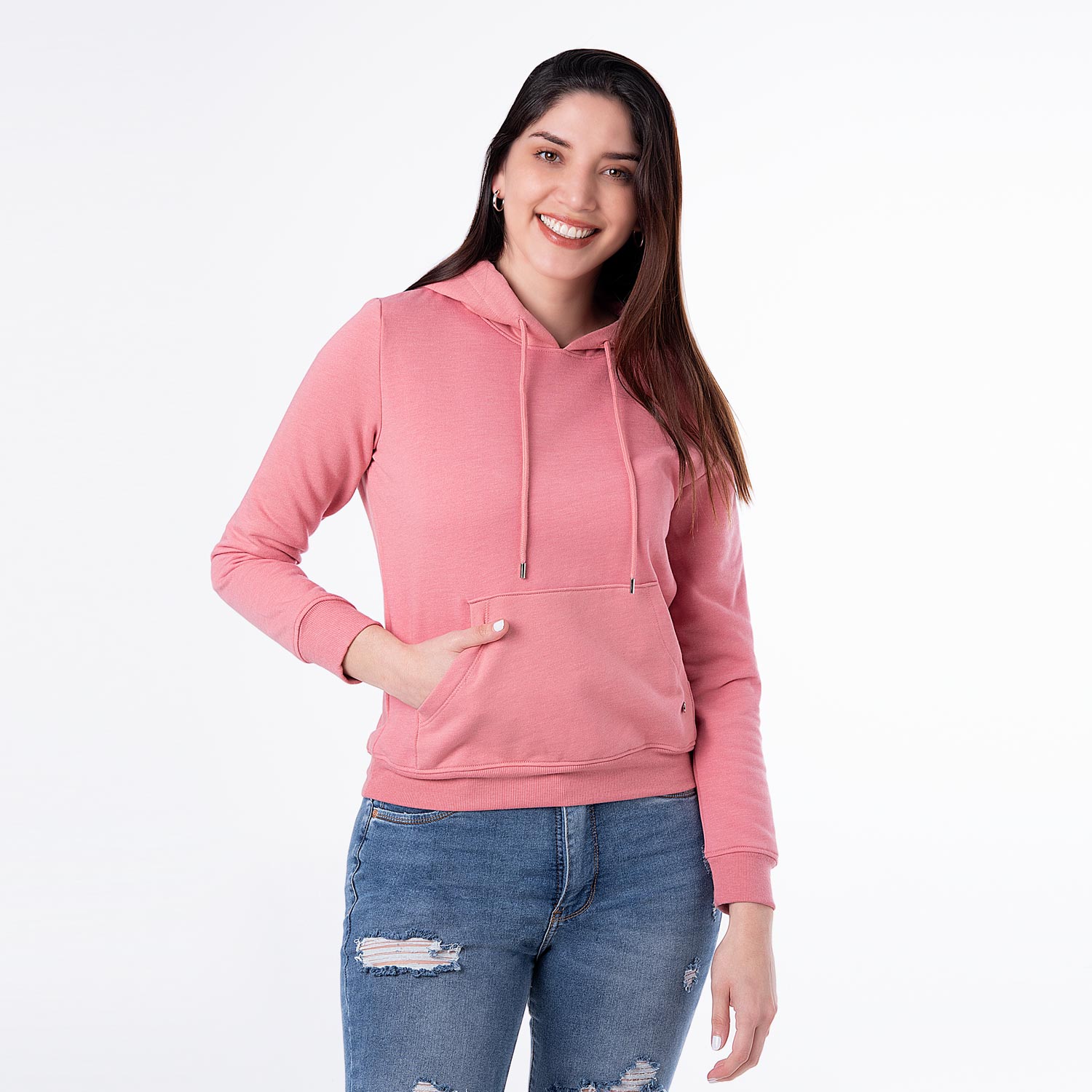 Polera Franela C/Cap Hariend Rosa | Pionier