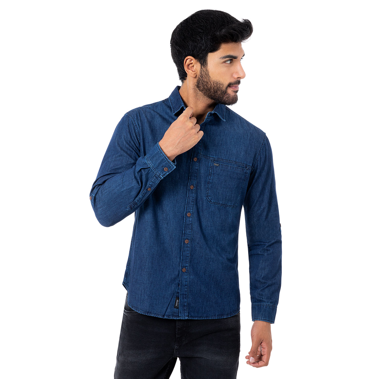 Camisa Jean Light M/L (Slim Fit) Bem Stone Blue | Pionier