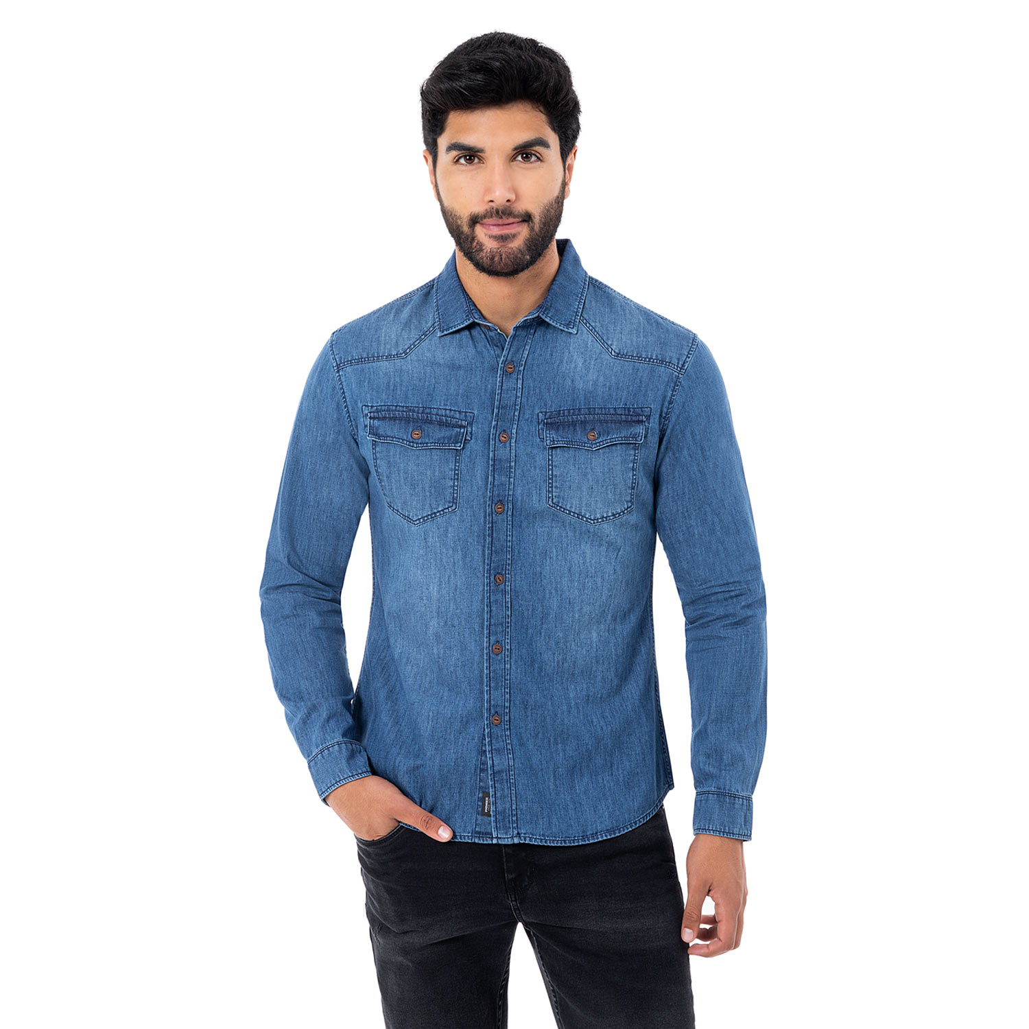 Camisa Jean Light M/L (Slim Fit) Abbel Cristal Hb | Pionier