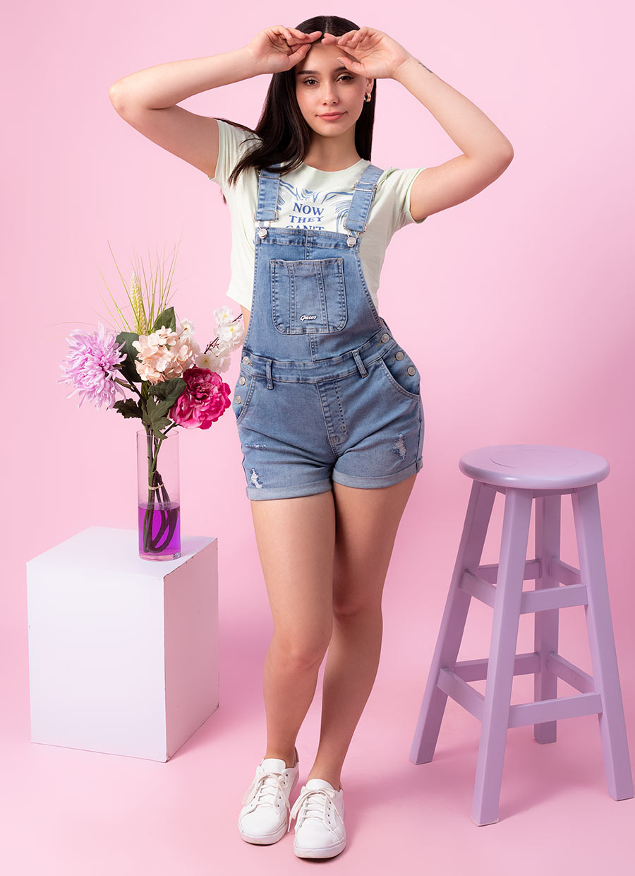 Overshort Denim High Stch. Naraya Total Sky Dstyr | Pionier
