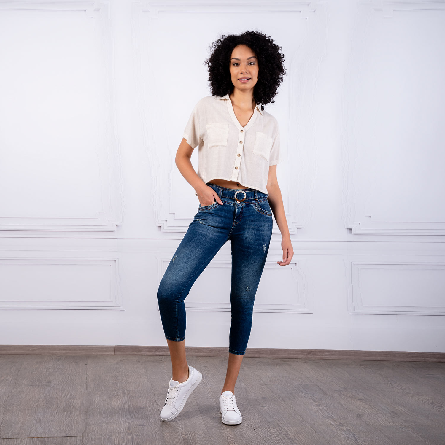 Pantalon Jean High Stch. Sclpt/Tbl Polcka T. Stone Green Dstyr | Pionier