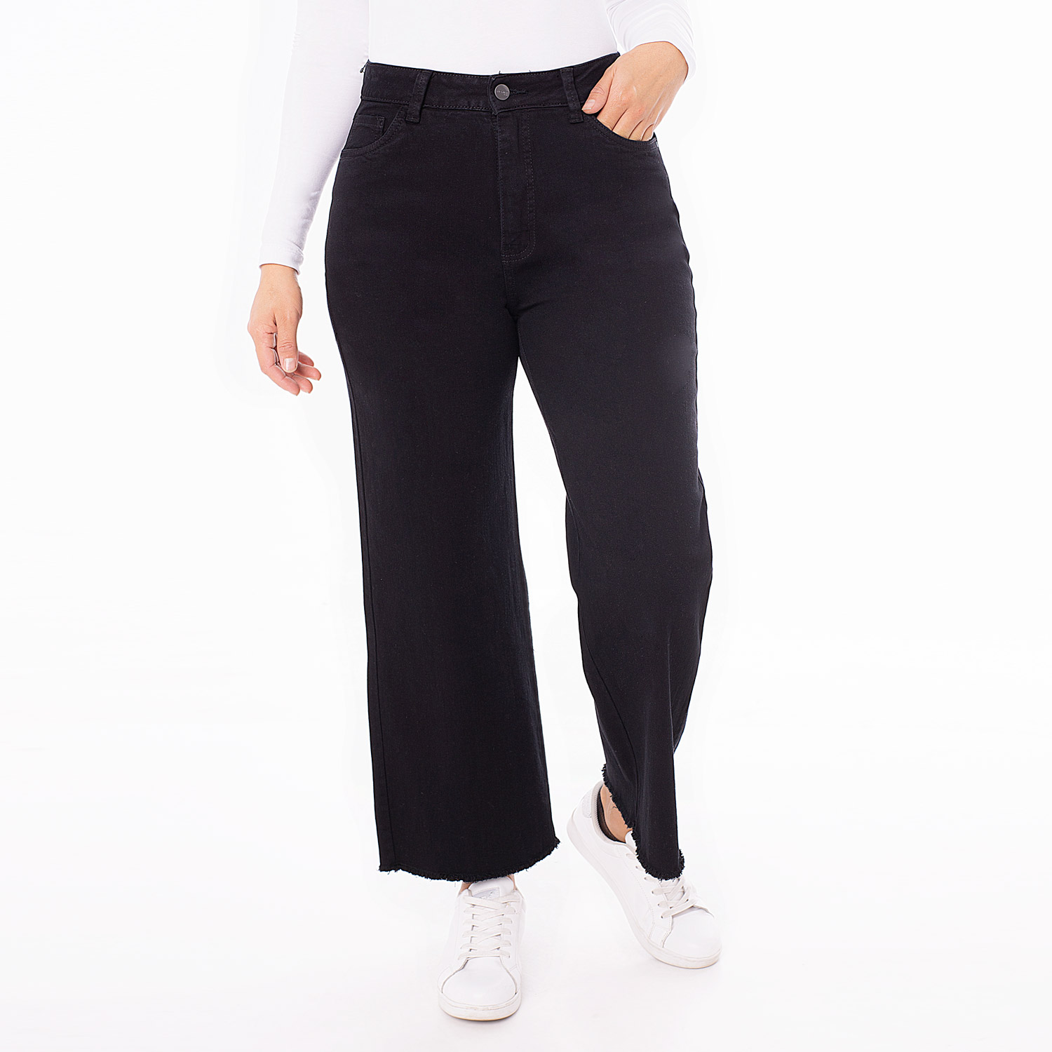 Pantalon Jean Stch. (Wide Leg) Glecy Negro | Pionier