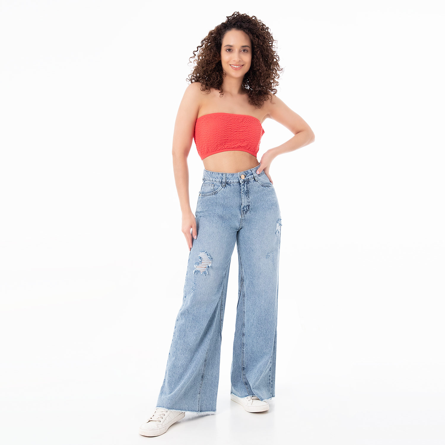 Pantalon Jean Ring (Wide Leg) Keniah Total Sky Dstyr | Pionier