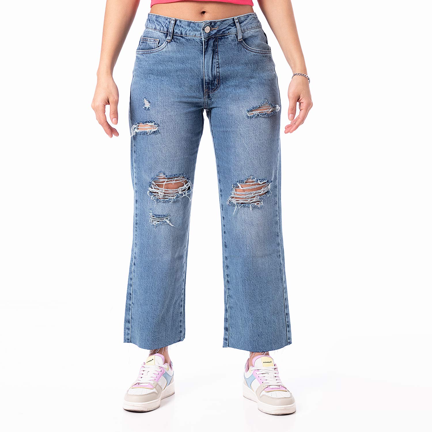 Pantalon Crop Jean Ring (Straight) Bellah T. Cristal Beige Dstyr | Pionier