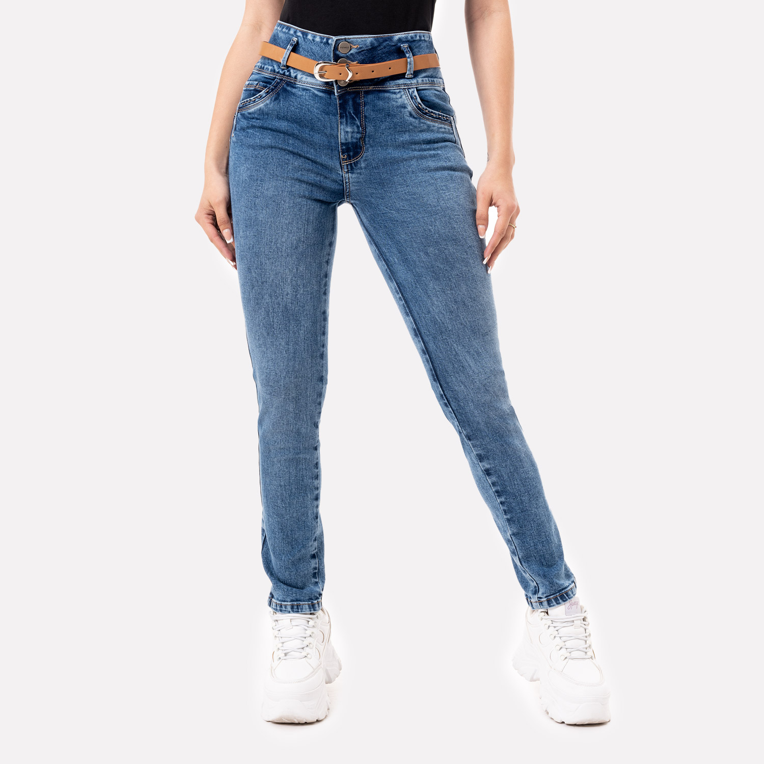 Pantalon Jean High Stch. Cnt/Sptl Zielle Total Cristal Hb | Pionier