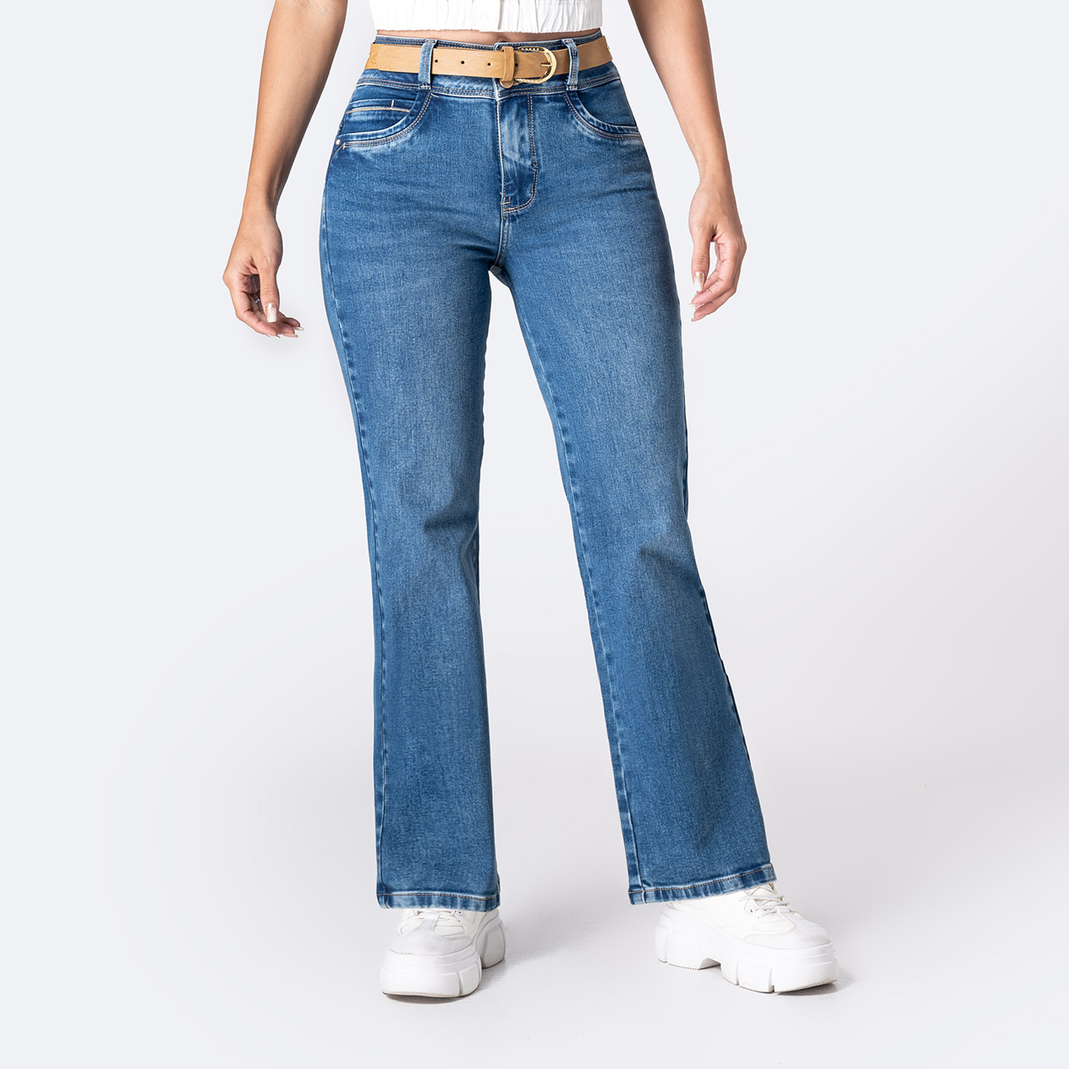 Pantalon Jean High Stch. Cnt/Rct Reichell T. Cristal Orange Hb | Pionier