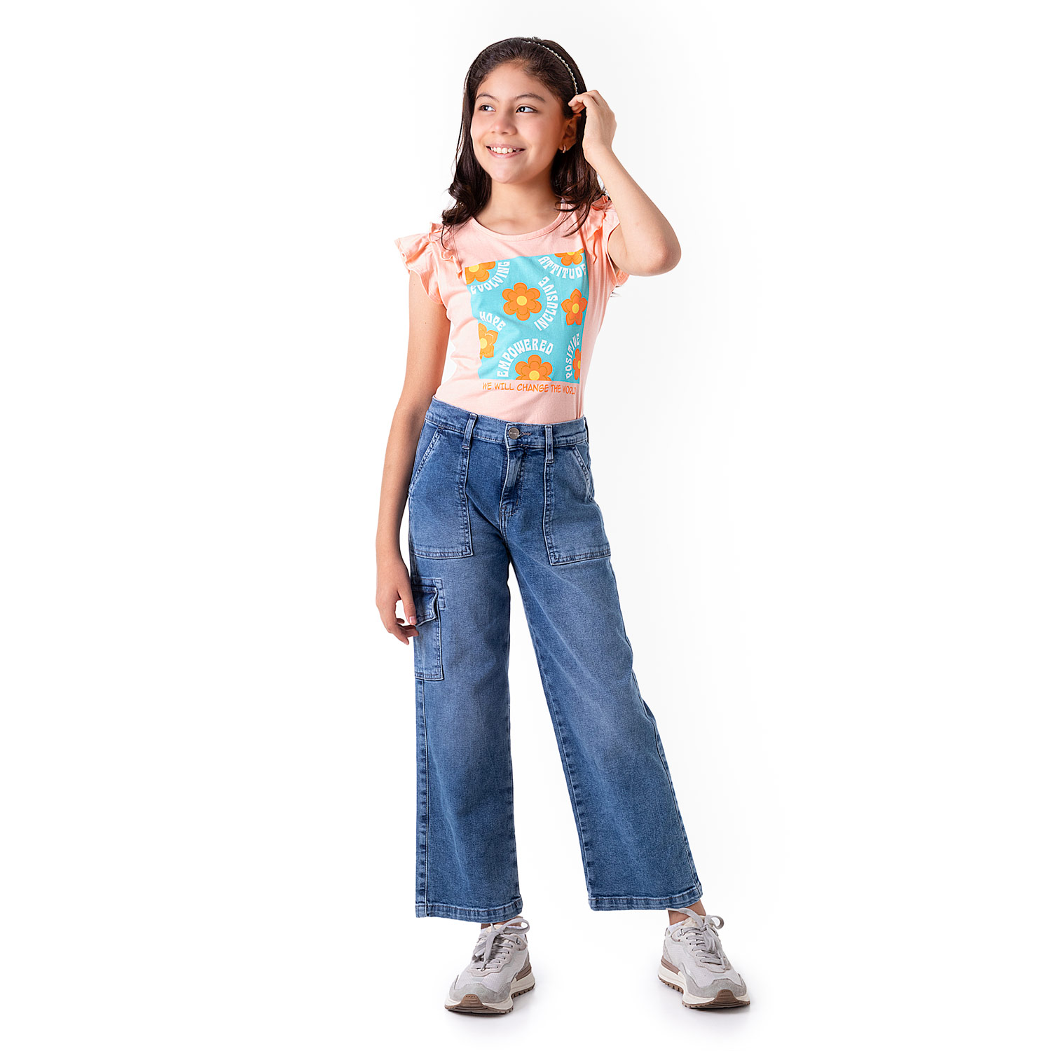 Pantalon Cargo Jean Stch. (Wide Leg) Atice Total Bleach Hb | Pionier